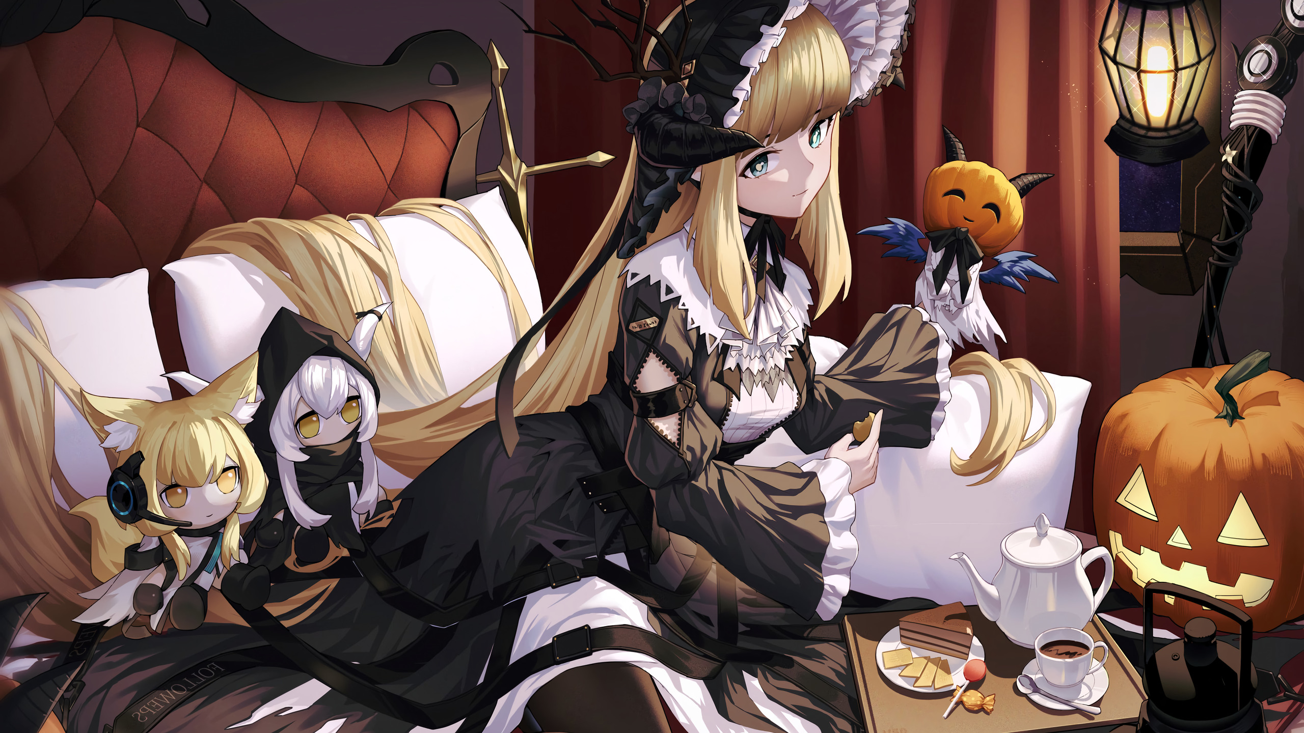 Nightingale An Elegy Arknights Black Dress 4K & 5K Wallpaper