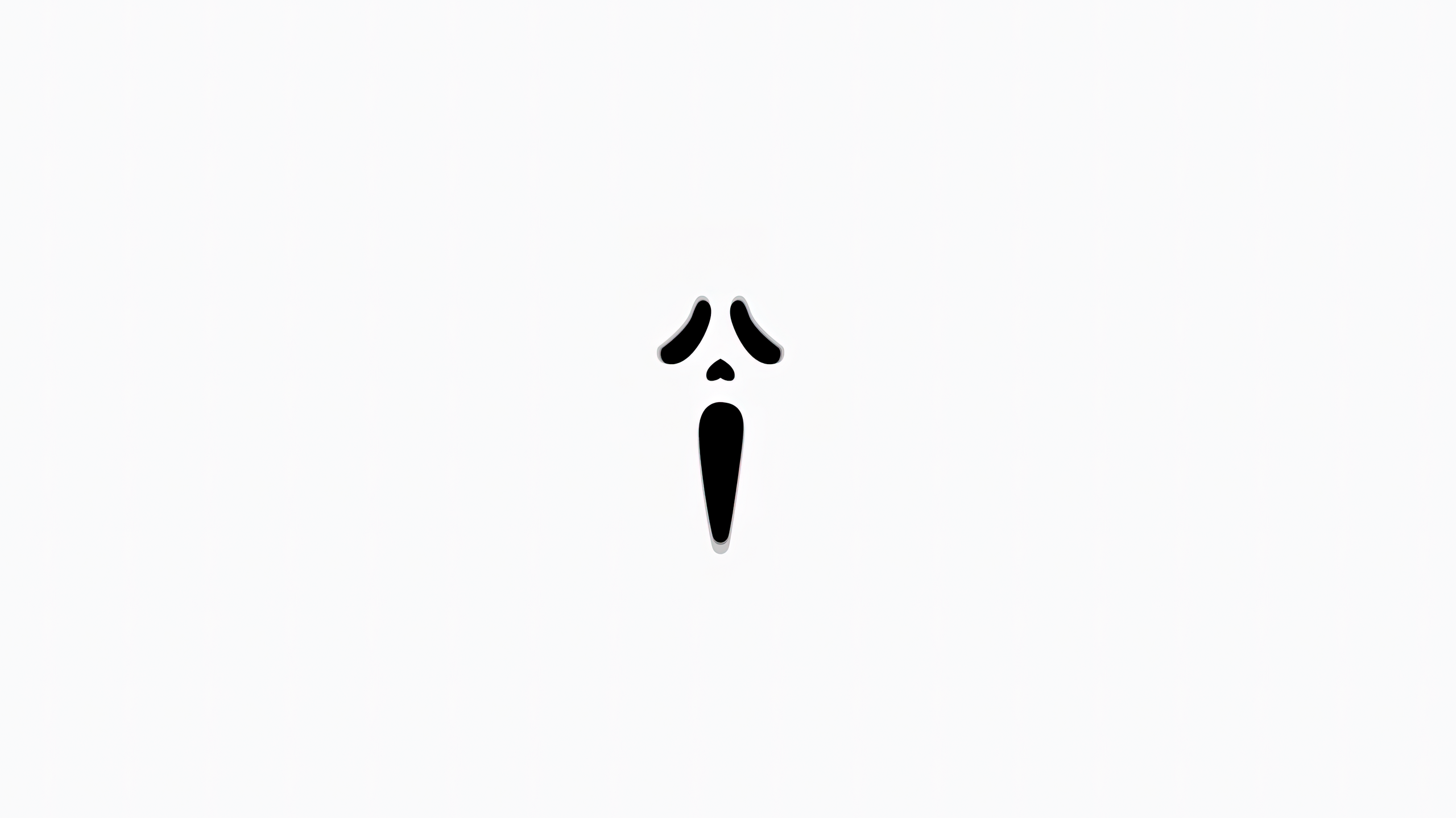Scream Ghostface White Minimalist 4K & 5K Wallpaper | PixieWall