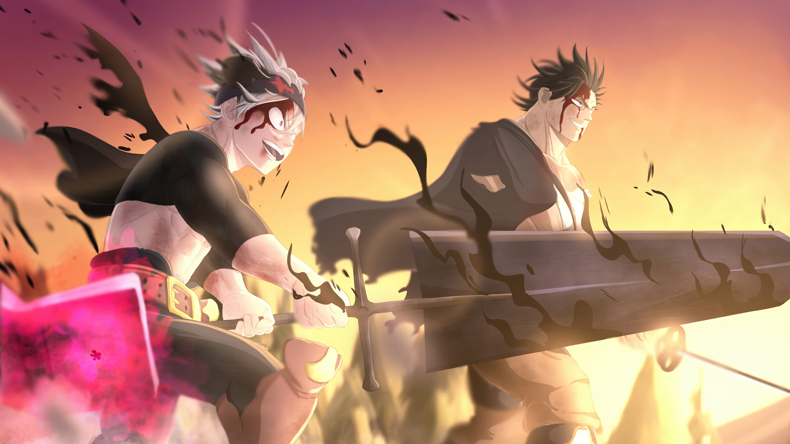 Asta And Yami Black Clover Greatsword 4k Wallpaper | PixieWall