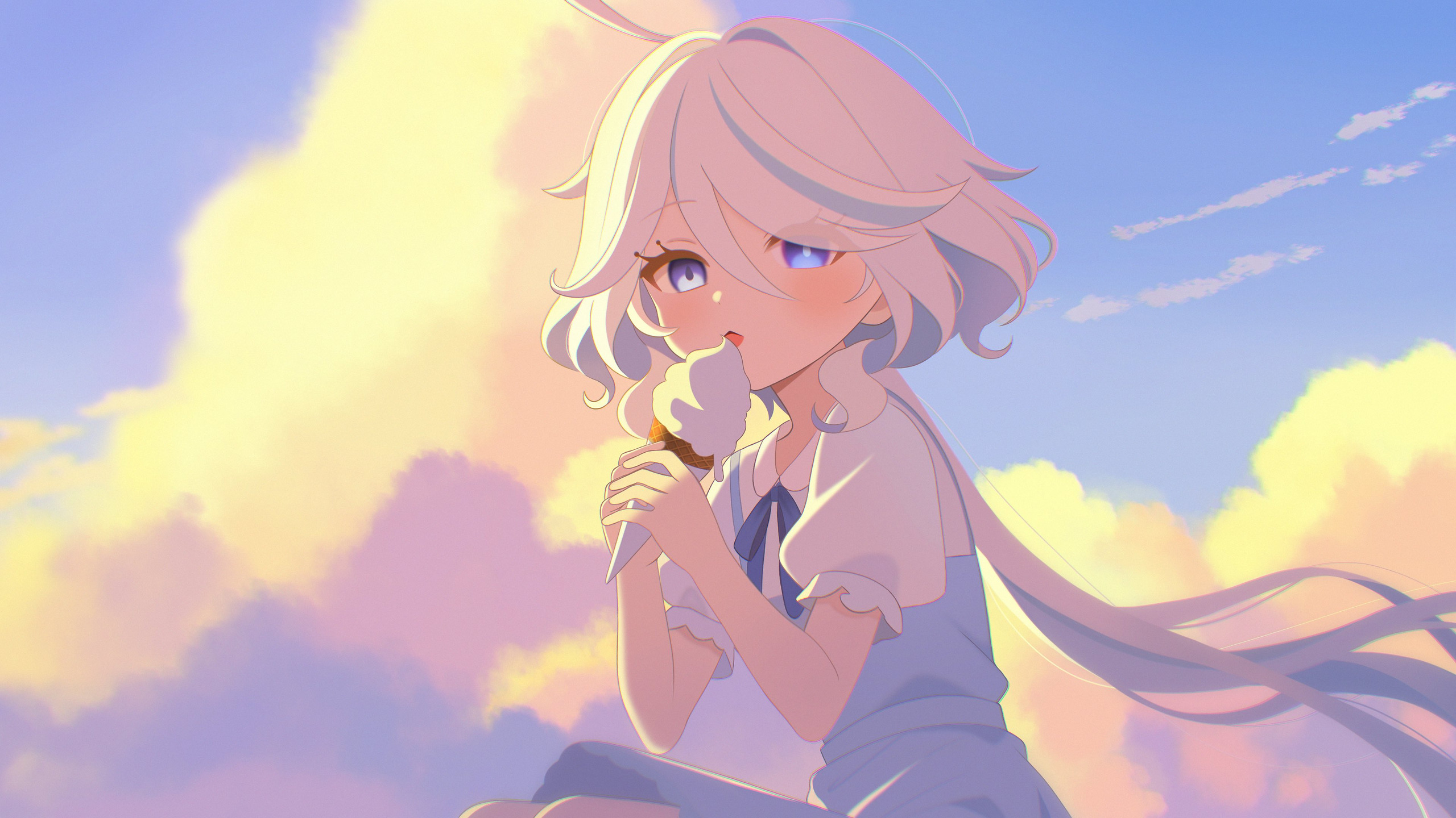 Furina Genshin Impact Ice Cream 4k Wallpaper | PixieWall