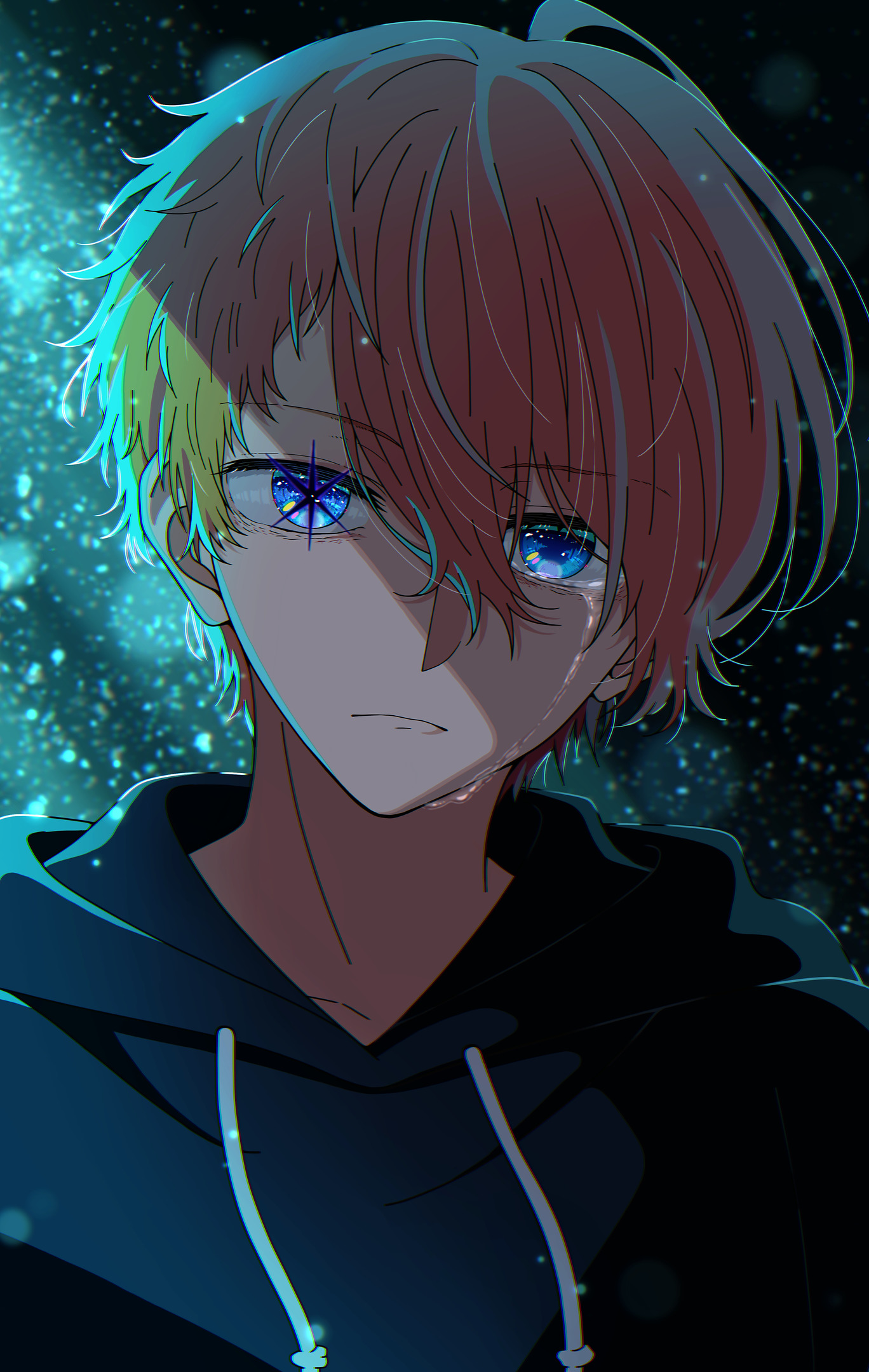 Hoshino Aqua Oshi No Ko Crying Phone Wallpaper | PixieWall
