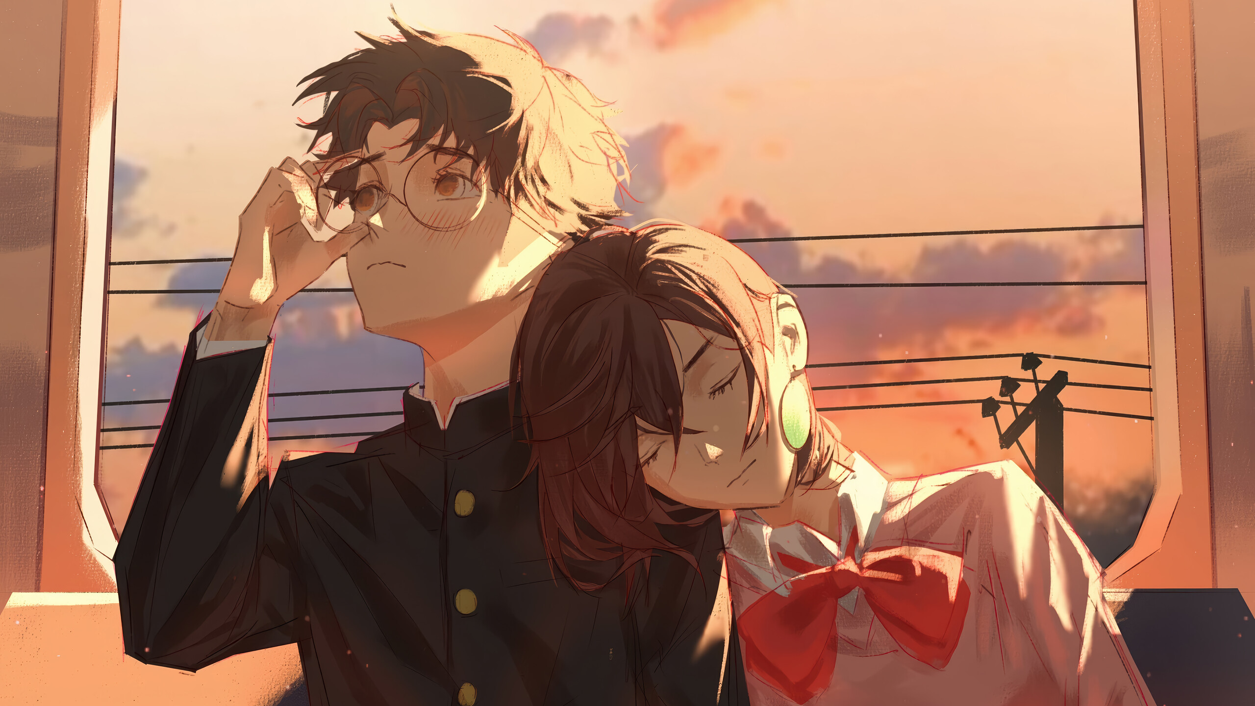 Dandadan Ayase Momo Okarun Couple 4k Wallpaper | PixieWall