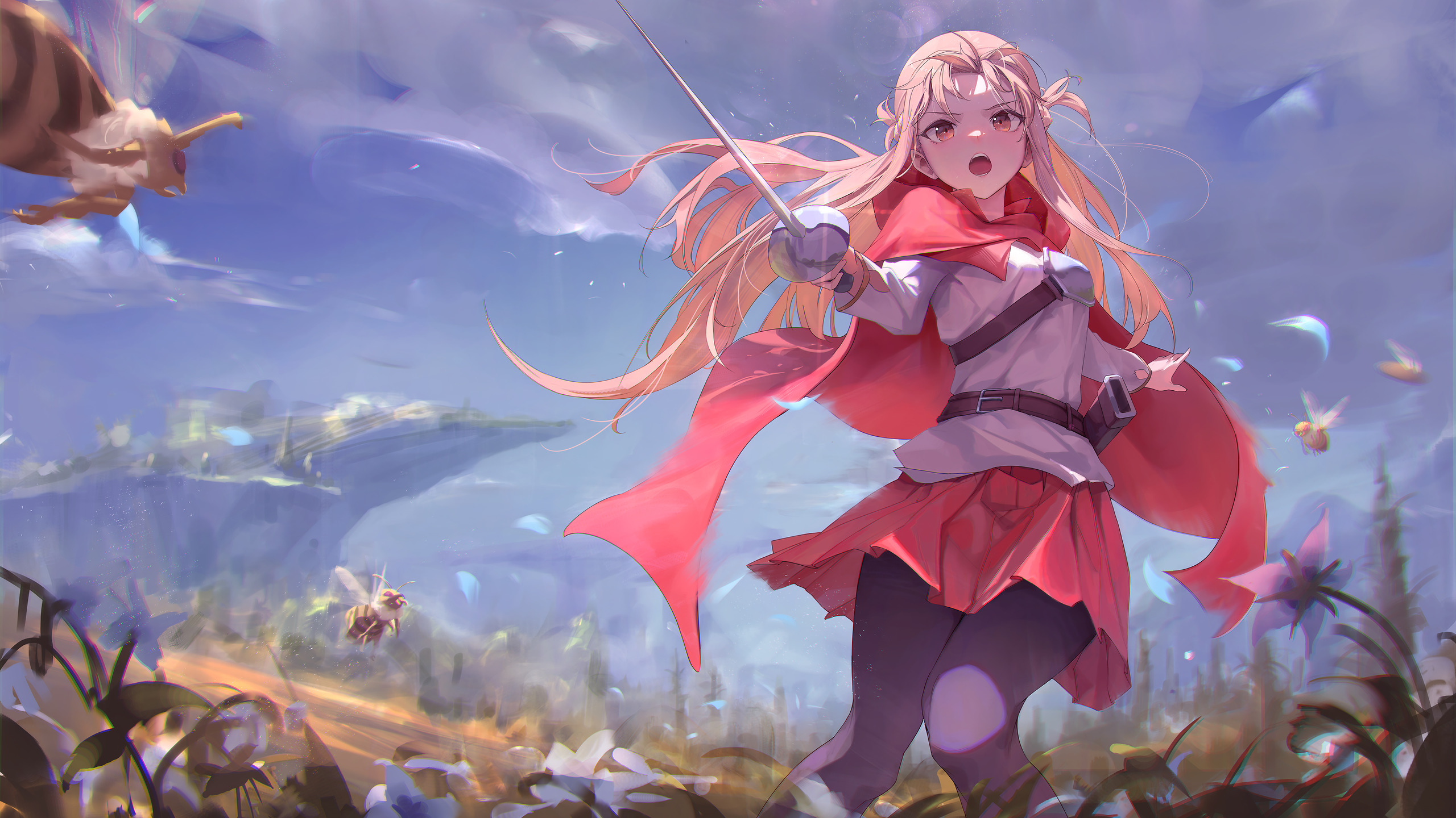 Asuna Sword Art Online White Red Outfit 4k Wallpaper | PixieWall