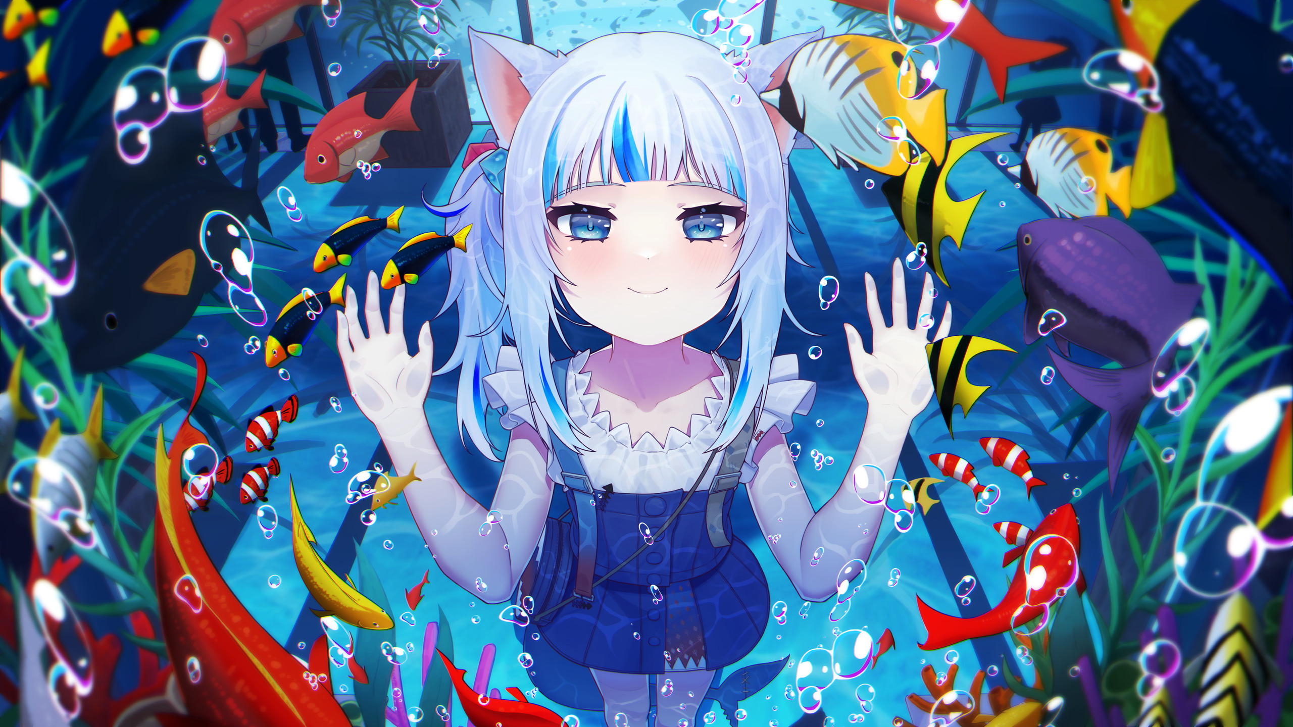 Gawr Gura Casual Outfit Aquarium Hololive 4K & 5K Wallpaper