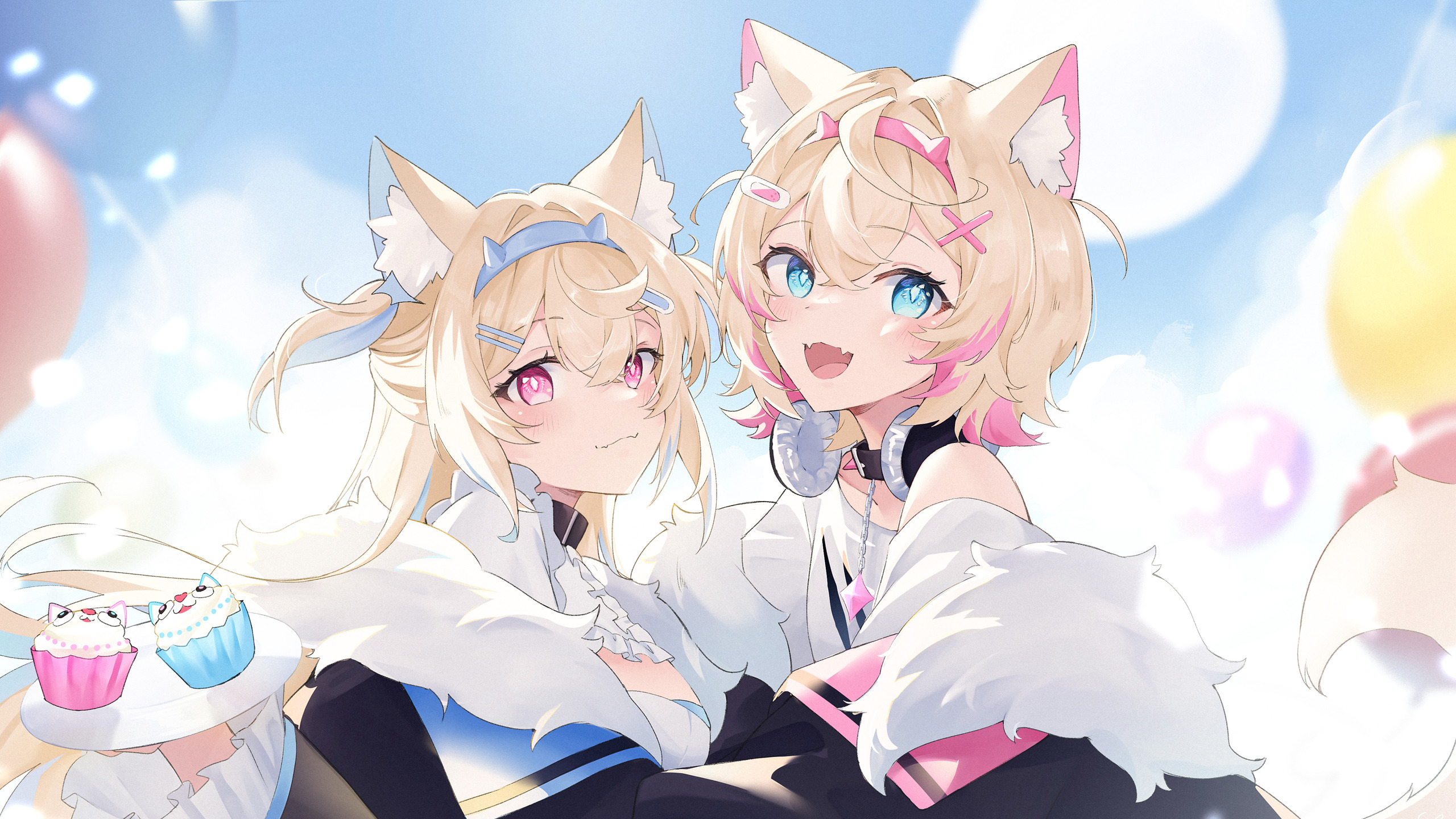 Fuwamoco Hololive Fluffy Fuzzy Abyssgard 4k Wallpaper | PixieWall