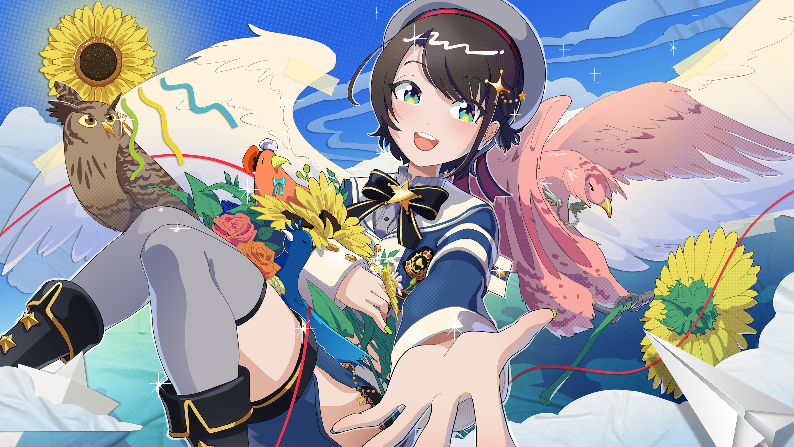 Oozora Subaru Flying Hololive 4k Wallpaper | PixieWall
