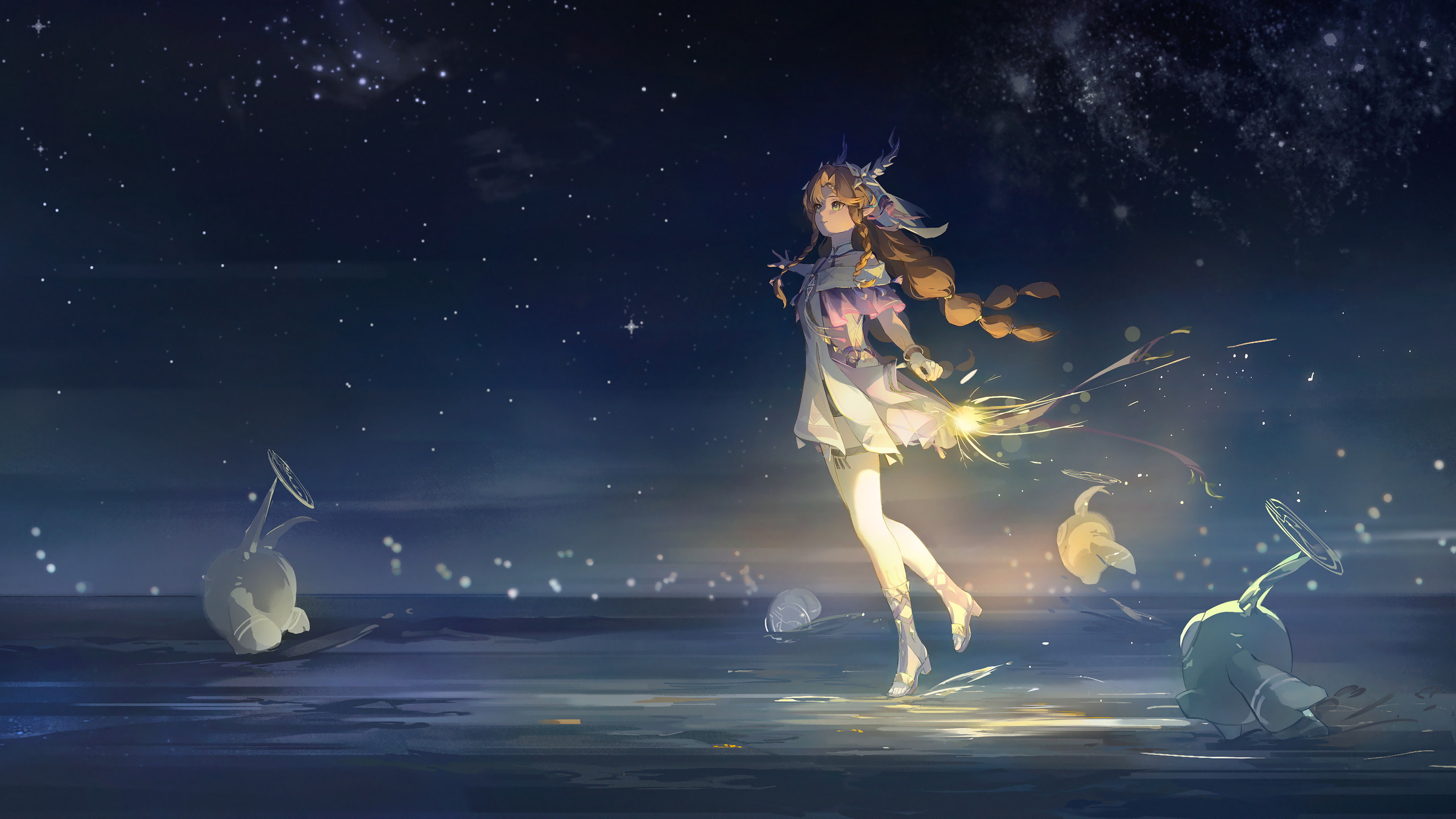 Sigrika Wuthering Waves Starry Night 4k Wallpaper | PixieWall