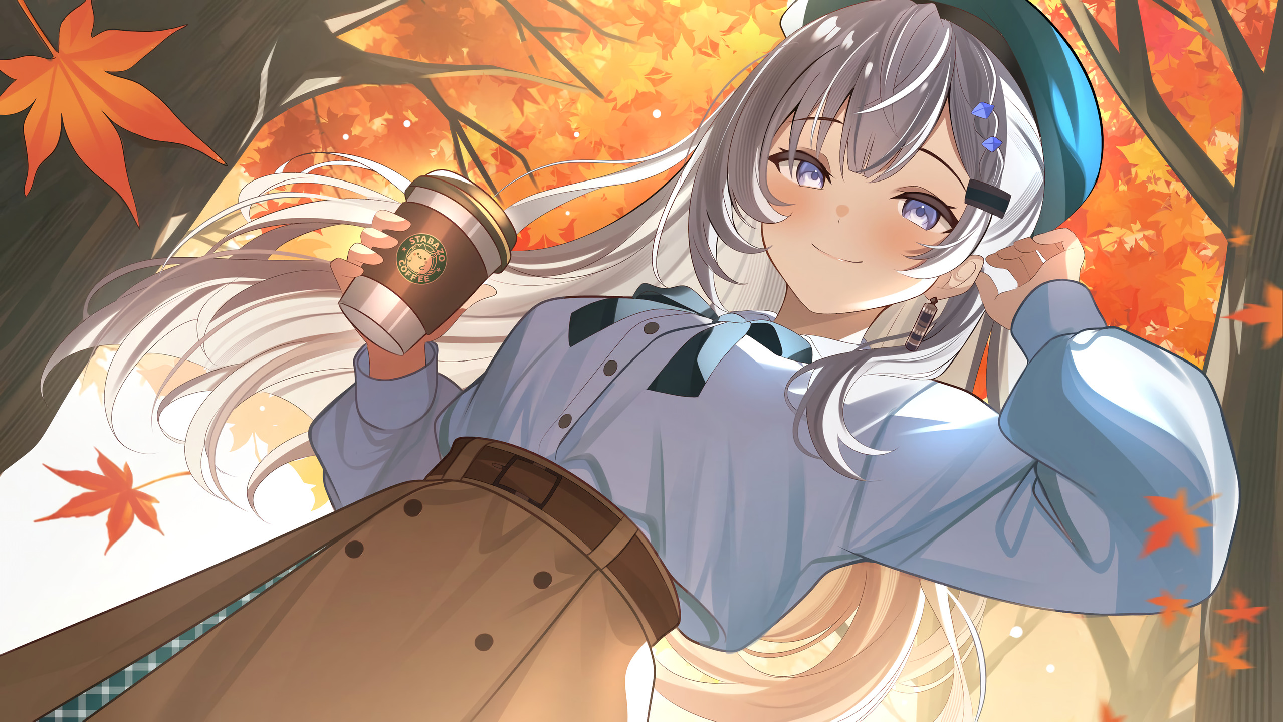 Vestia Zeta Fall Leaves Hololive 4k Wallpaper | PixieWall