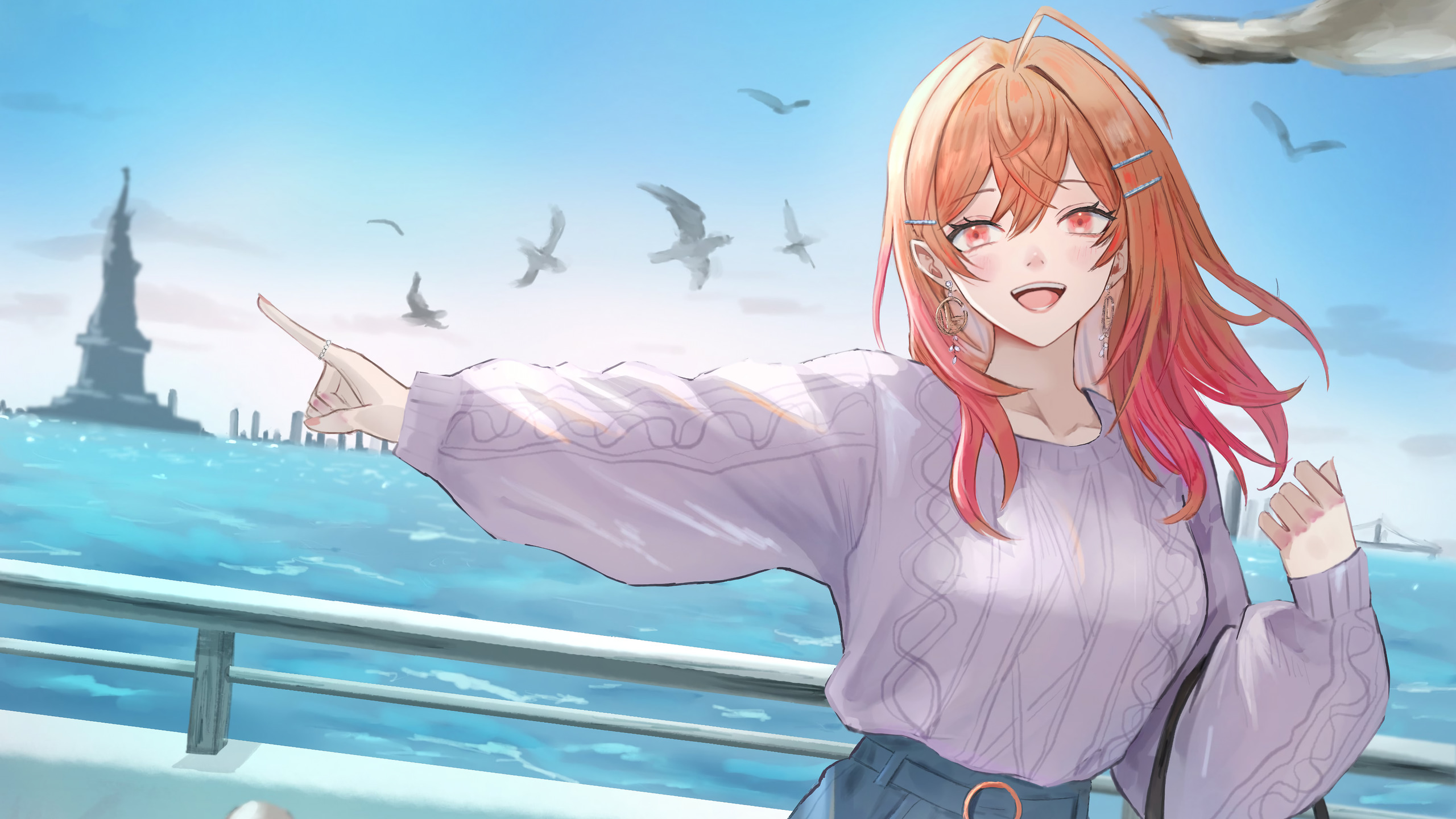 Ichijou Ririka Statue Of Liberty Hololive 4k Wallpaper | PixieWall
