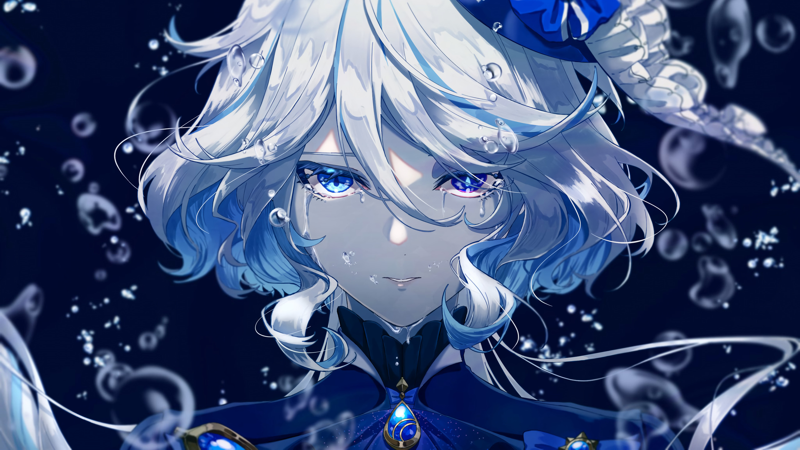 Furina Crying Portrait Genshin Impact 4k Wallpaper | PixieWall