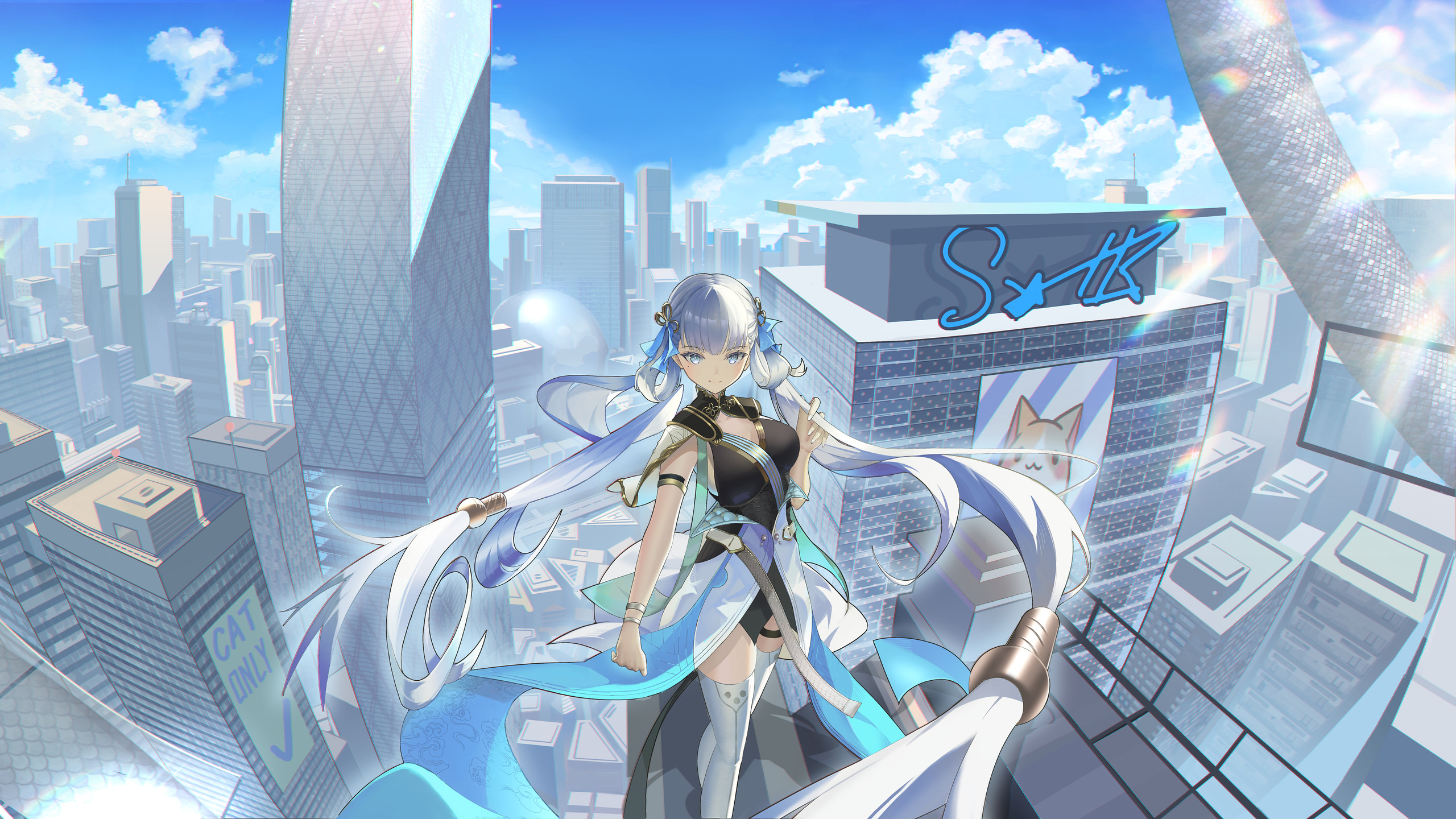 Jinhsi Wuthering Waves Cityscape 4K & 5K Wallpaper | PixieWall