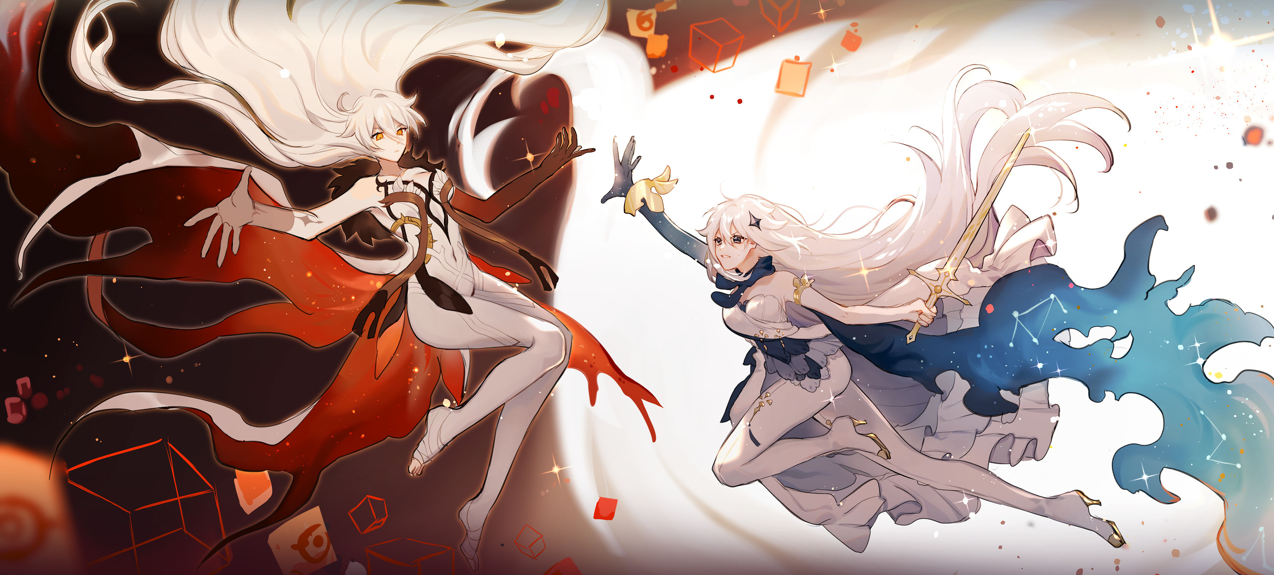 Asmoday Vs Paimon Genshin Impact 4k Ultrawide Wallpaper | PixieWall