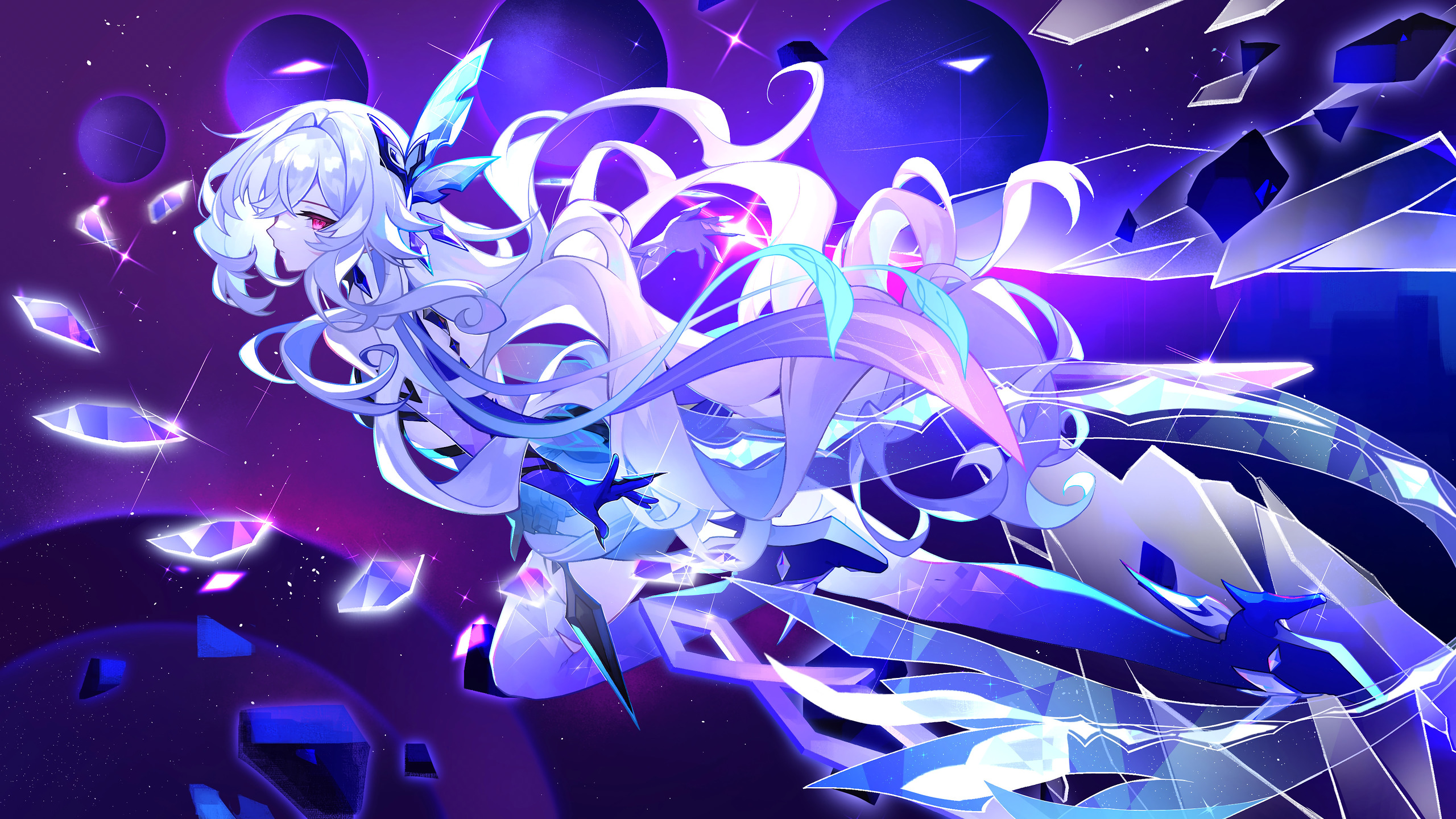 Skirk Genshin Impact Purple Space 4k Wallpaper | PixieWall