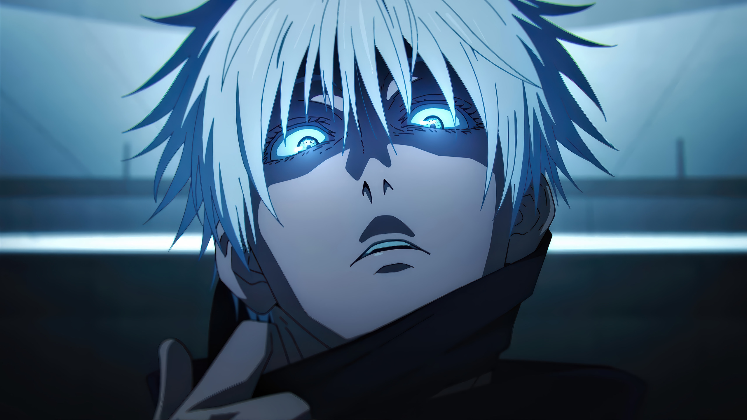 Gojo Satoru Blue Eyes Minimalist 4k Wallpaper | PixieWall