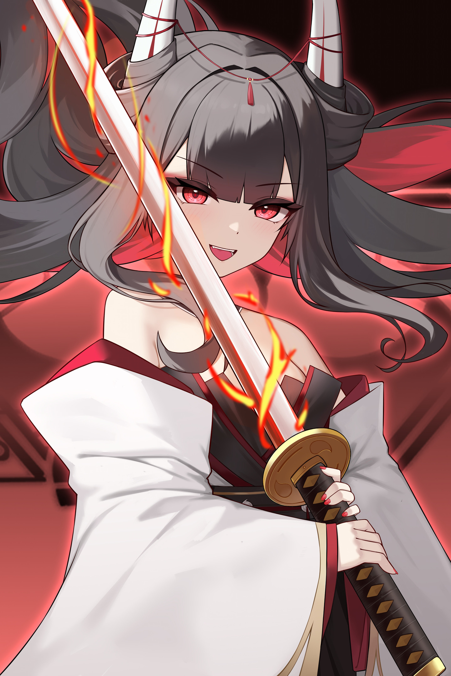 Azur Lane Hatsuzuki Katana Kimono 4k Mobile Wallpaper | PixieWall