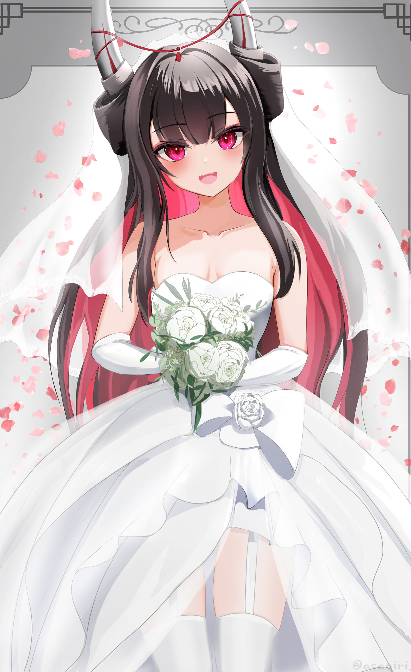 Hatsuzuki Azur Lane Wedding Dress 4k Phone Wallpaper | PixieWall