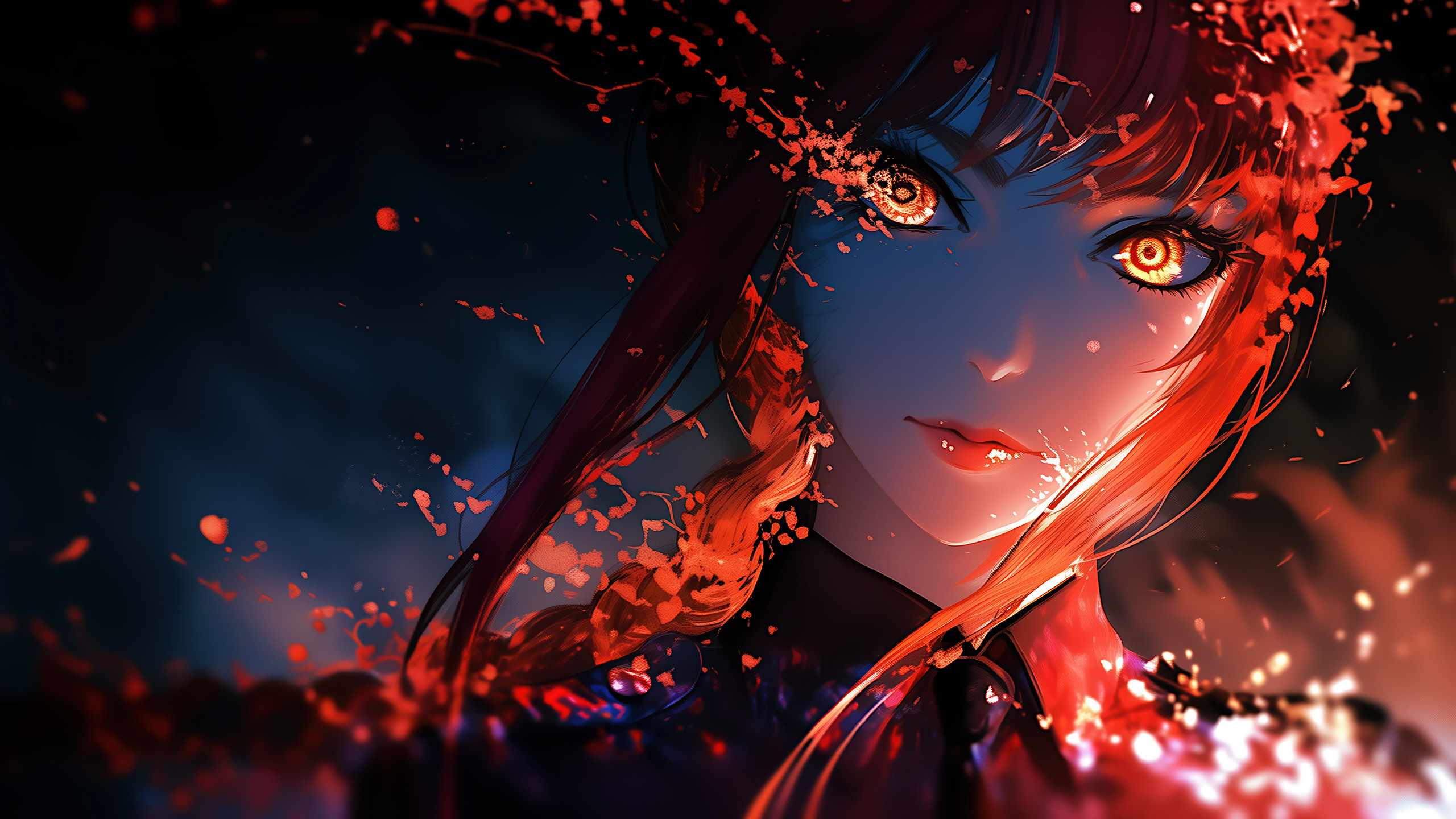 Makima Chainsaw Man Fire Eyes 4k Wallpaper | PixieWall