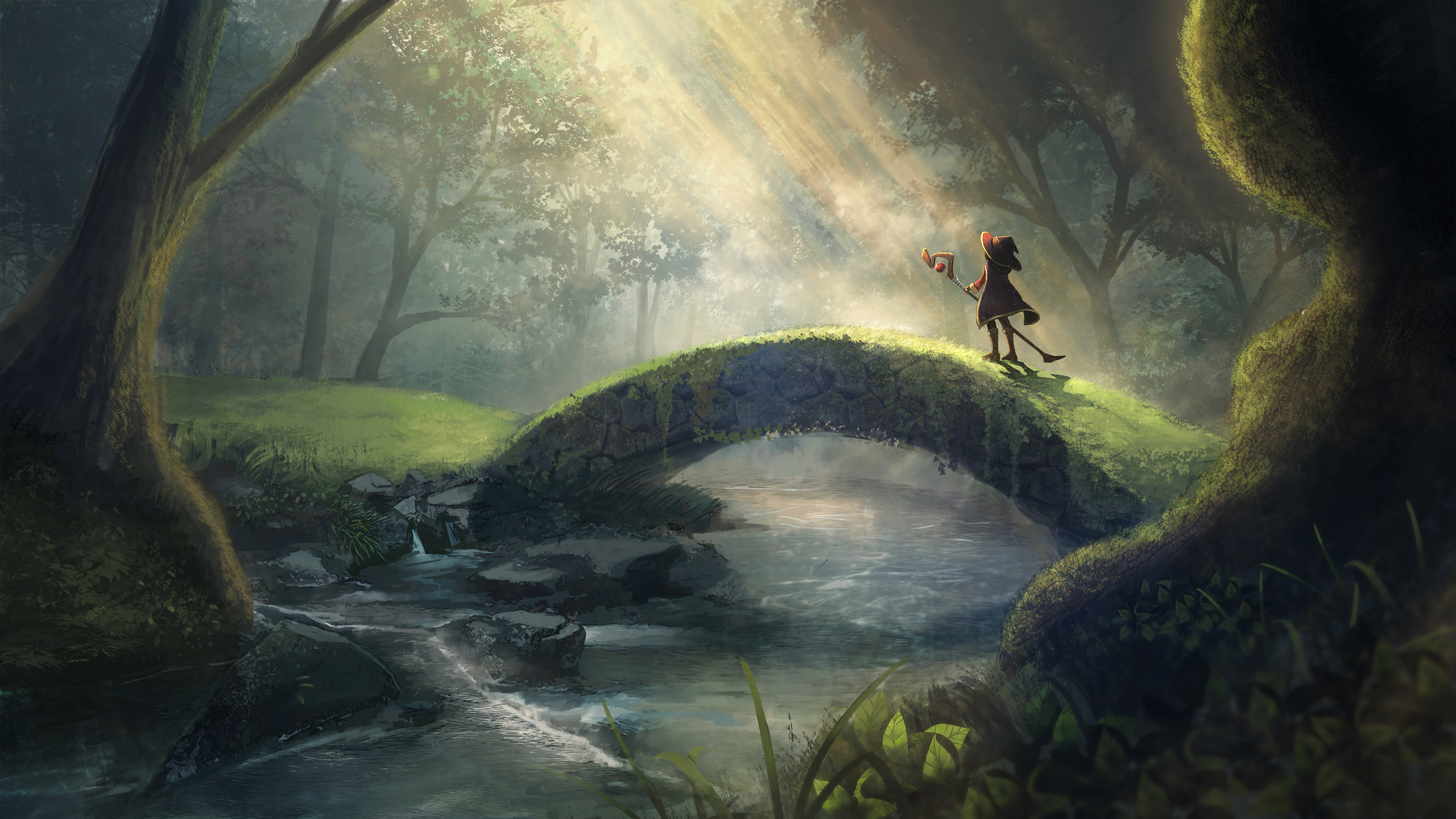 Megumin Konosuba Forest Sunlight 4k Wallpaper | PixieWall