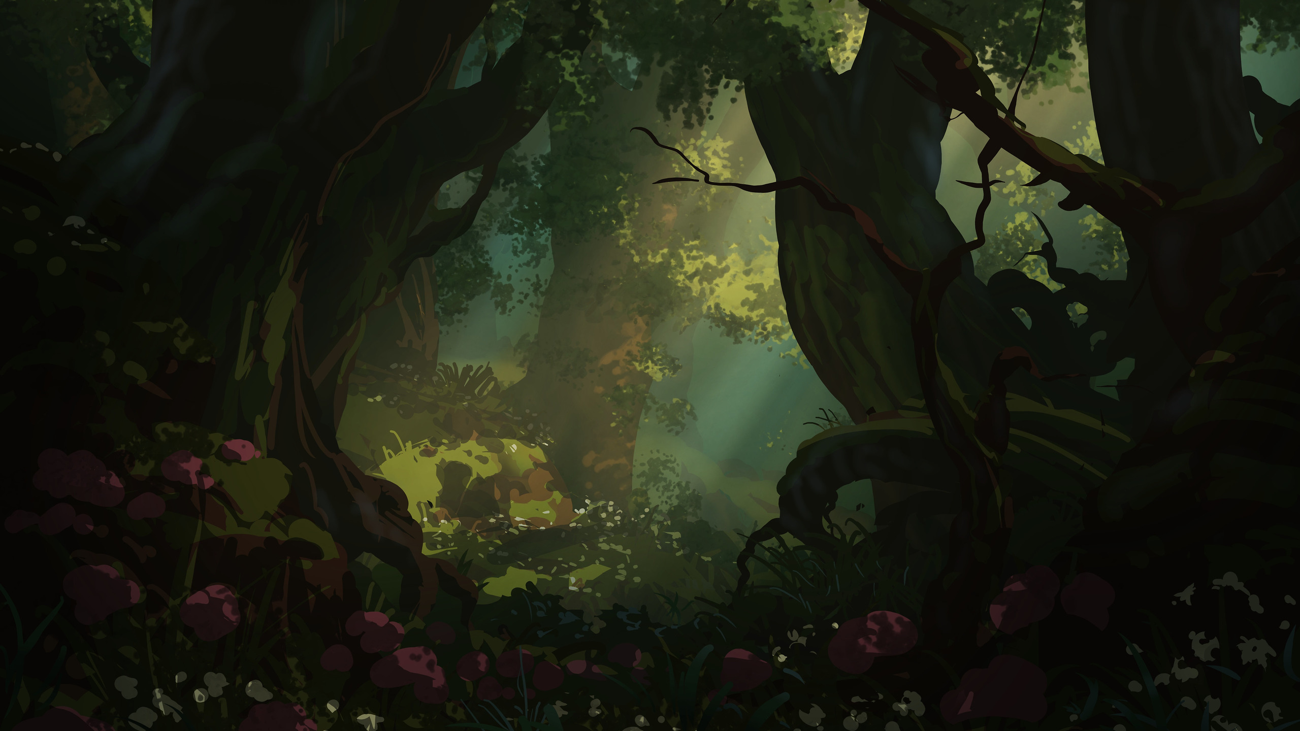 Mossy Forest Sunlight Scenery 4k Wallpaper | PixieWall