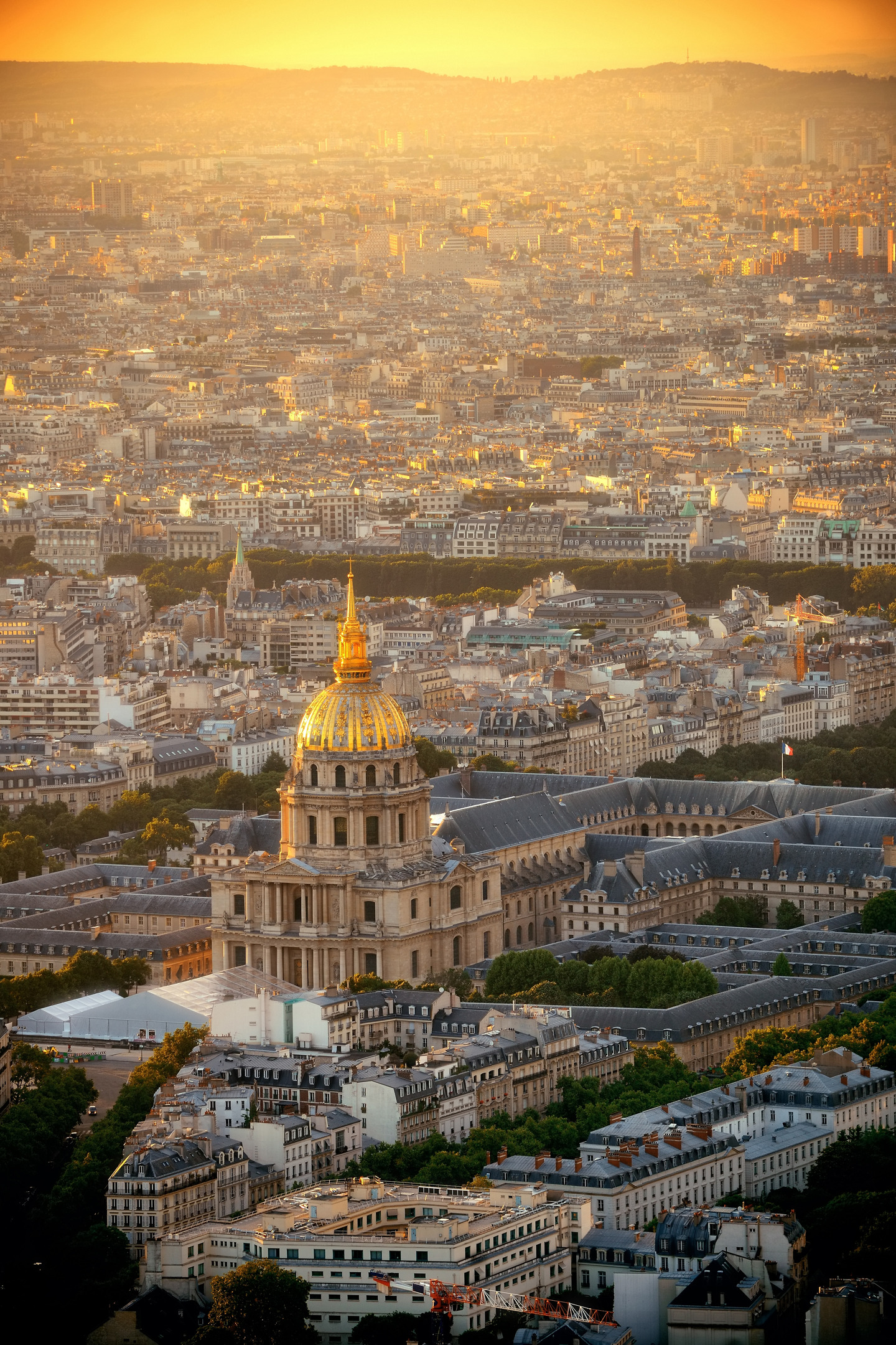Paris City Sunset Golden Dome 4k Mobile Wallpaper | PixieWall