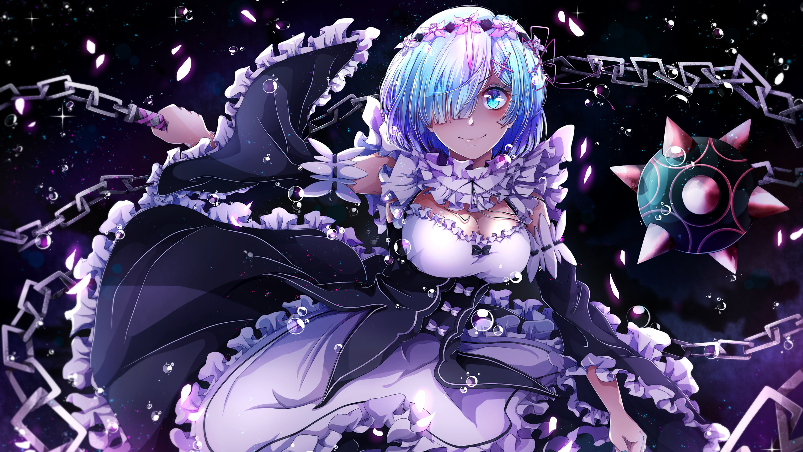 Rem Re Zero Demon Form Maid 4k Wallpaper | PixieWall