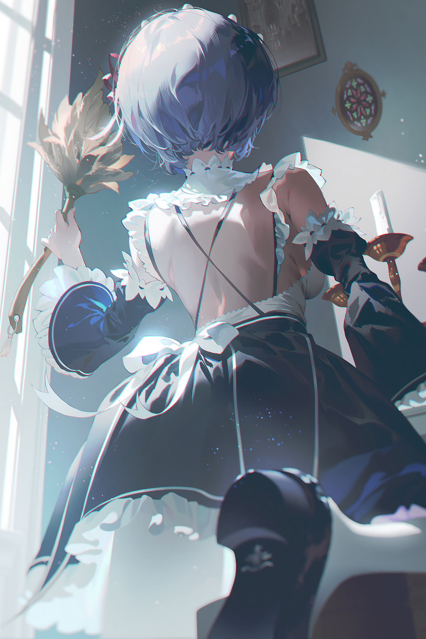 Rem Re Zero Maid Uniform 4k Mobile Wallpaper | PixieWall
