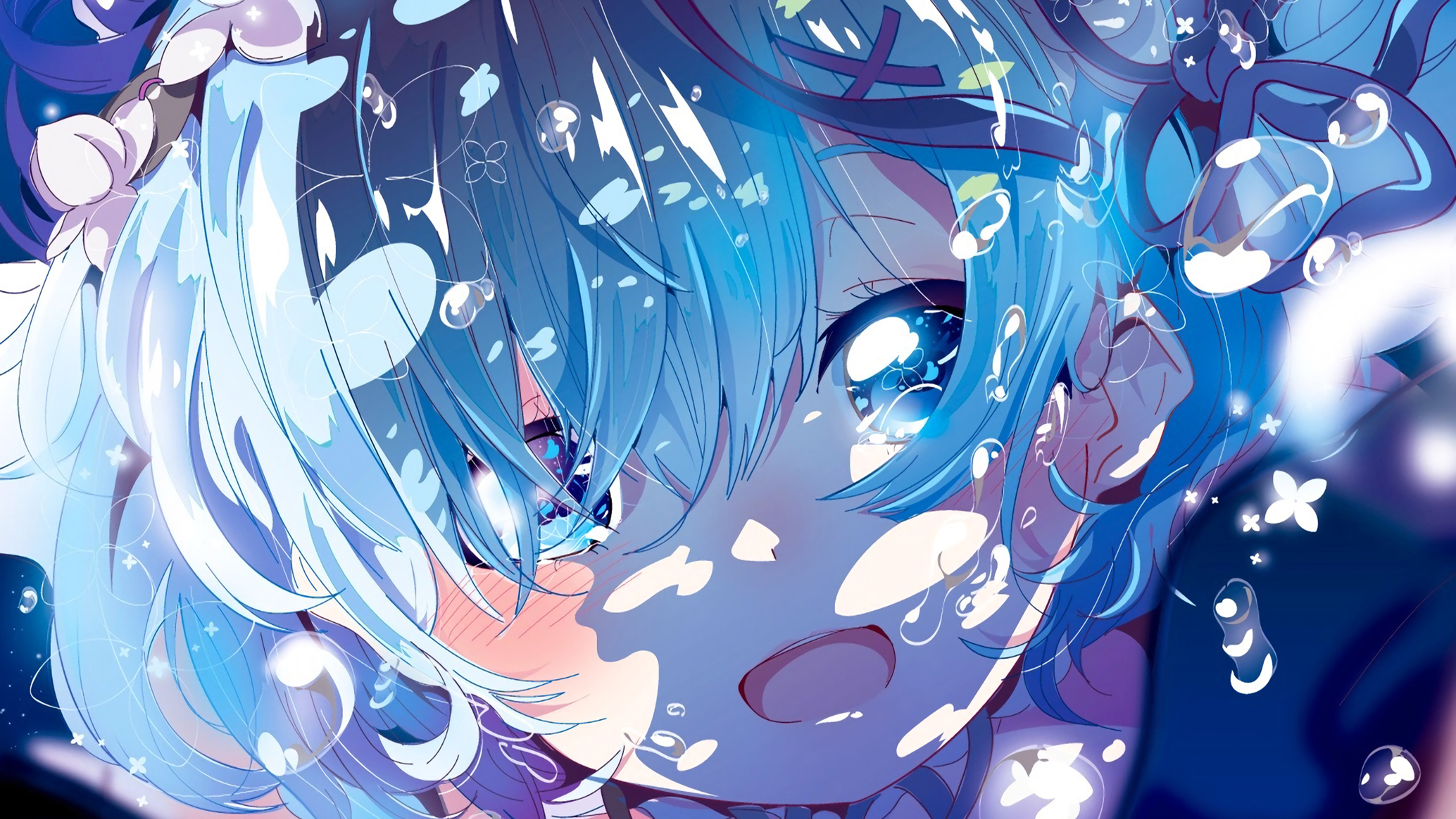 Rem Re Zero Underwater Bubbles 4k Wallpaper | PixieWall