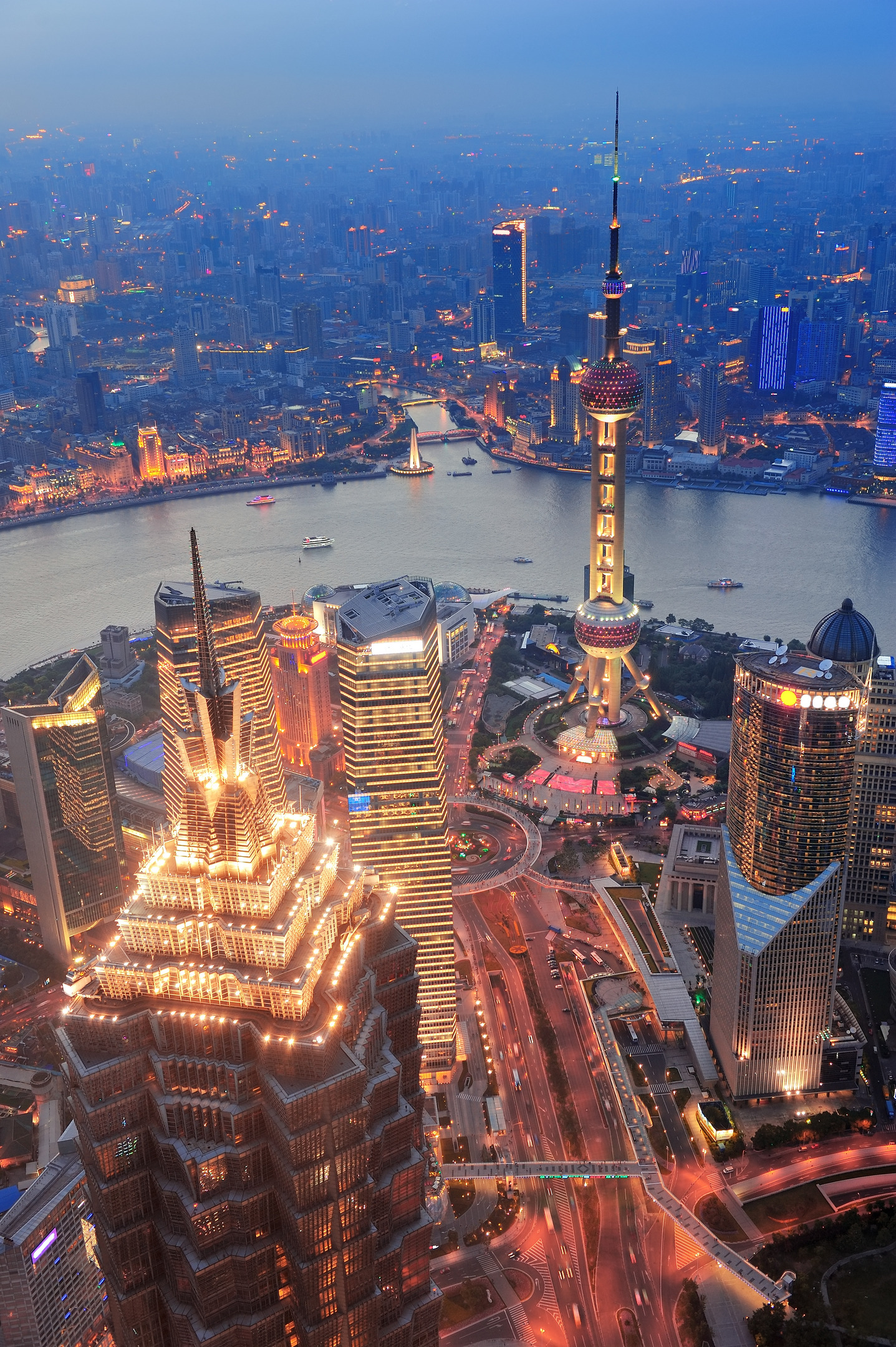 Shanghai City Lights Architecture Mobile Wallpaper | PixieWall