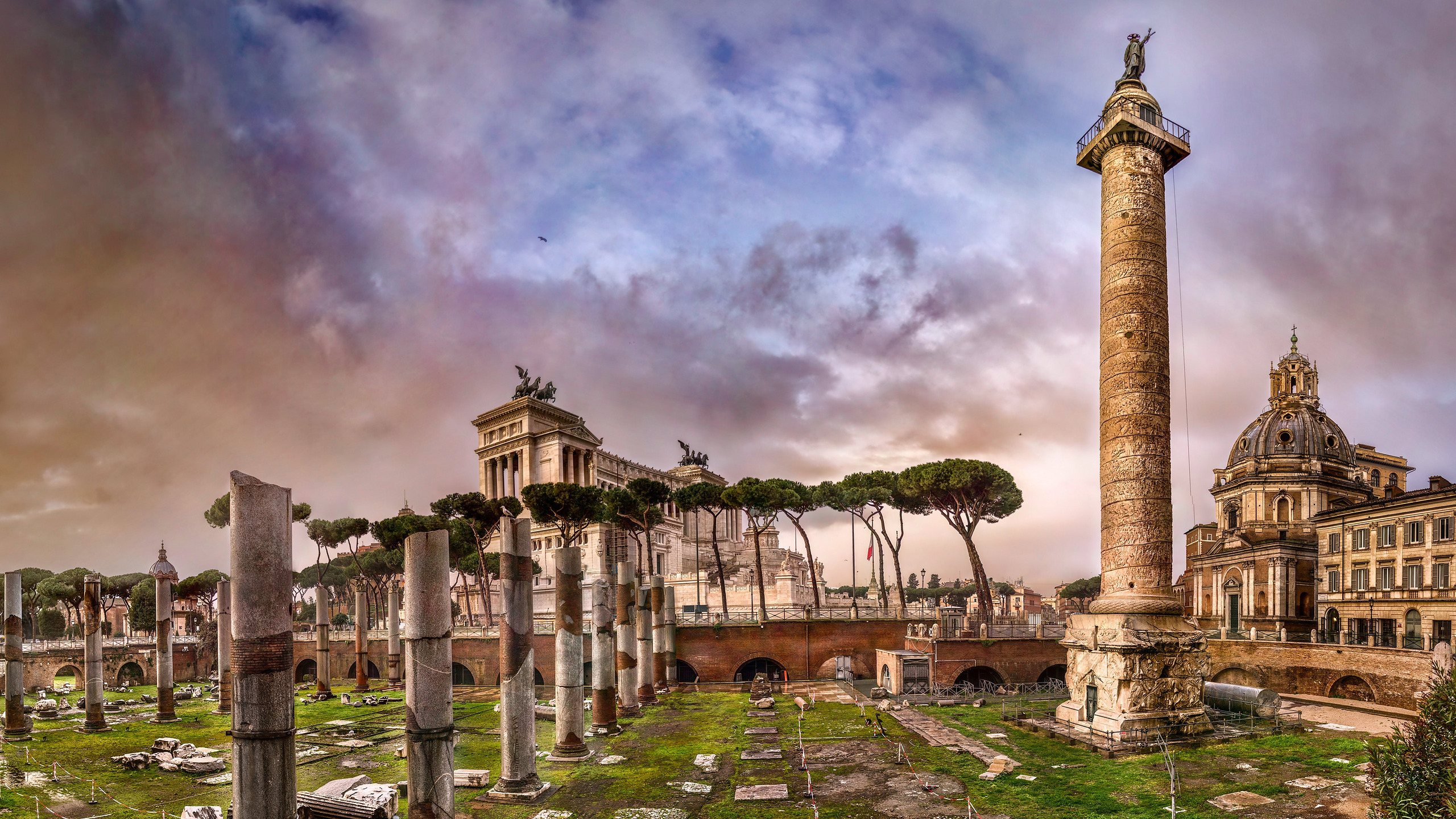 Trajans Column Historical Ruins Rome 4k Wallpaper | PixieWall