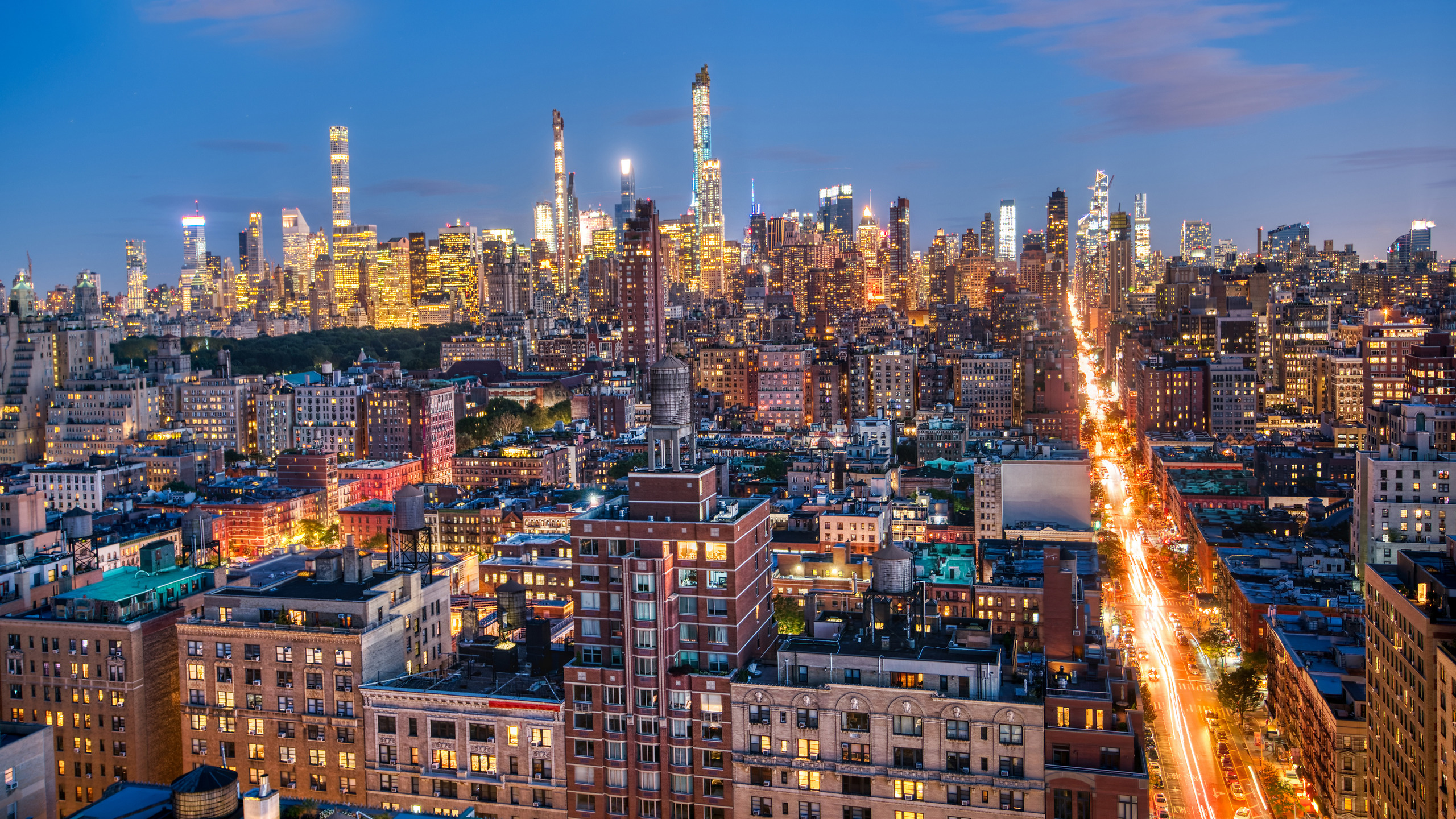 New York City Evening Lights 4k Wallpaper | PixieWall