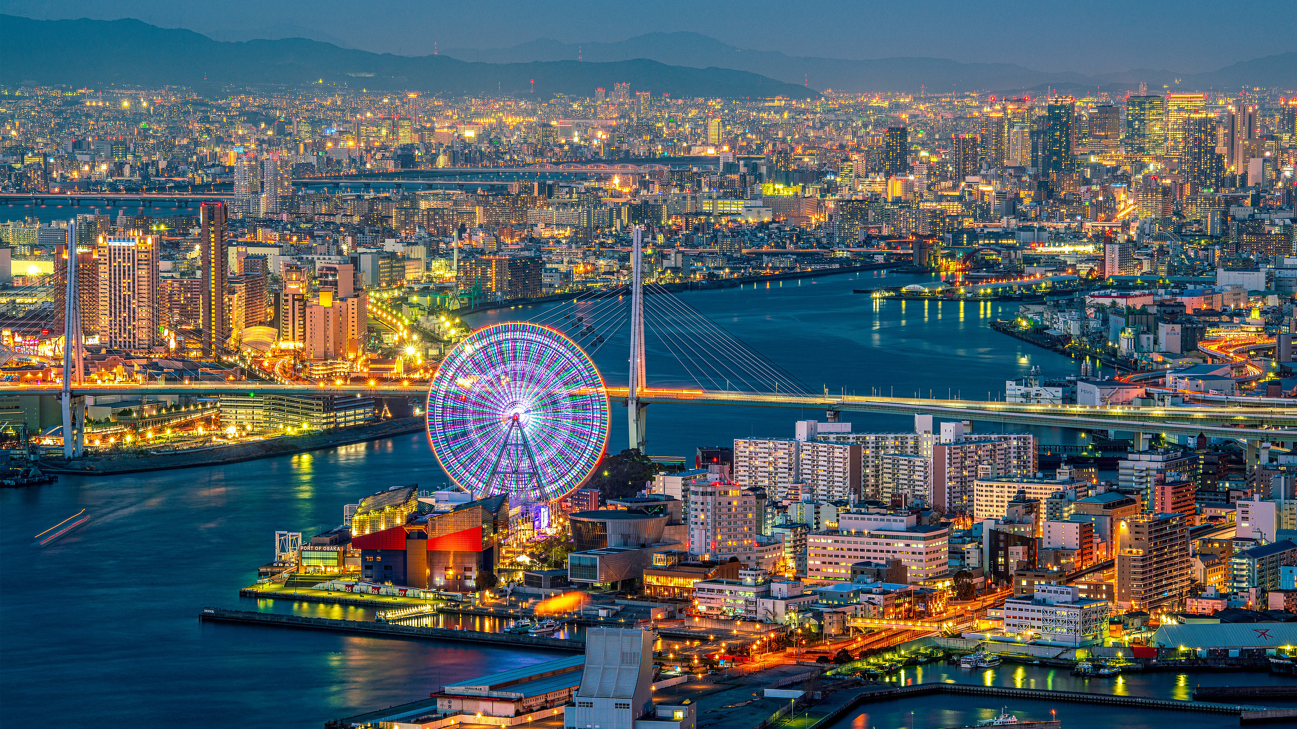 Osaka Cityscape Bridge Japan 4k Wallpaper | PixieWall