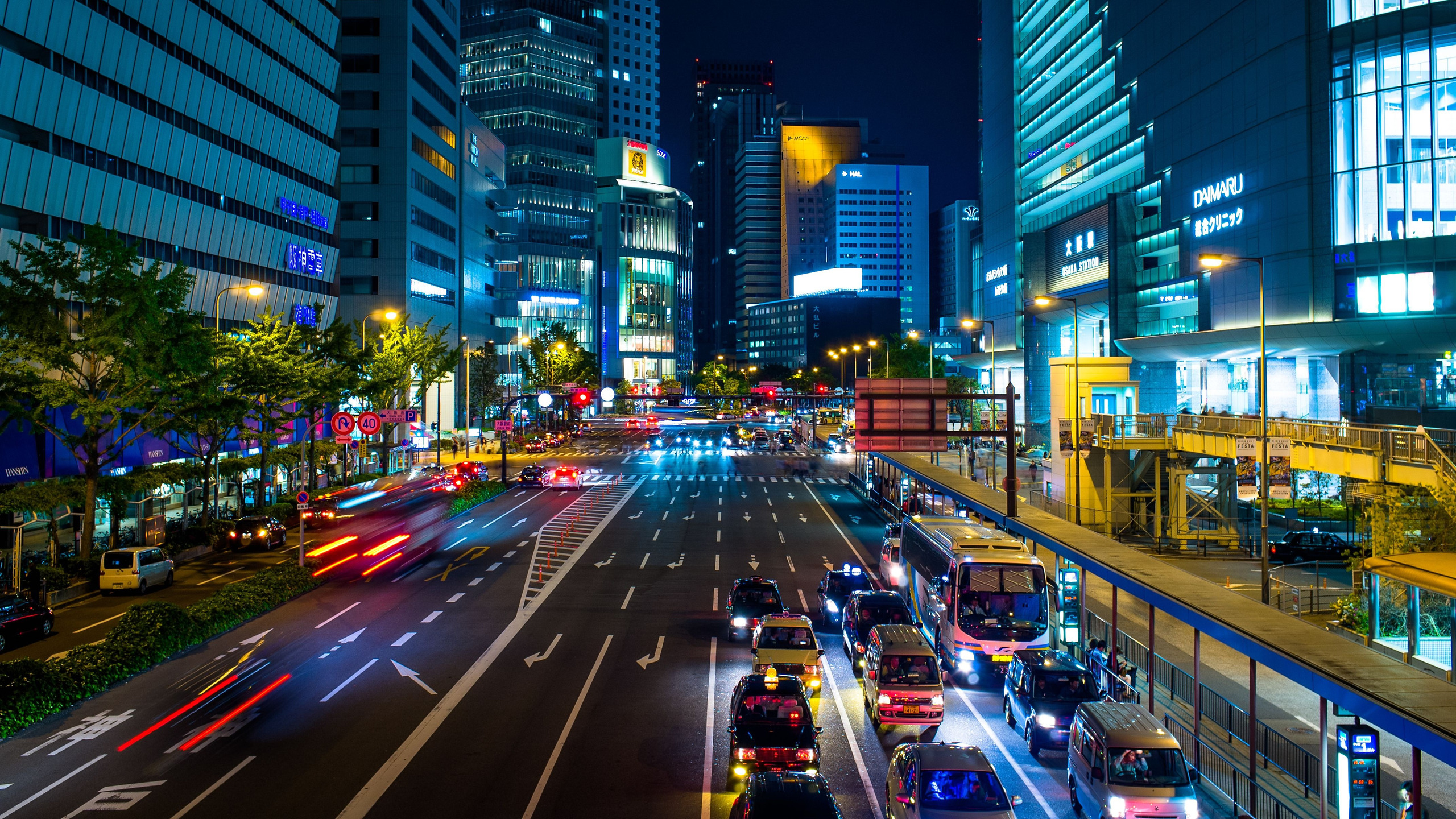 Osaka Night City Street Japan 4k Wallpaper | PixieWall