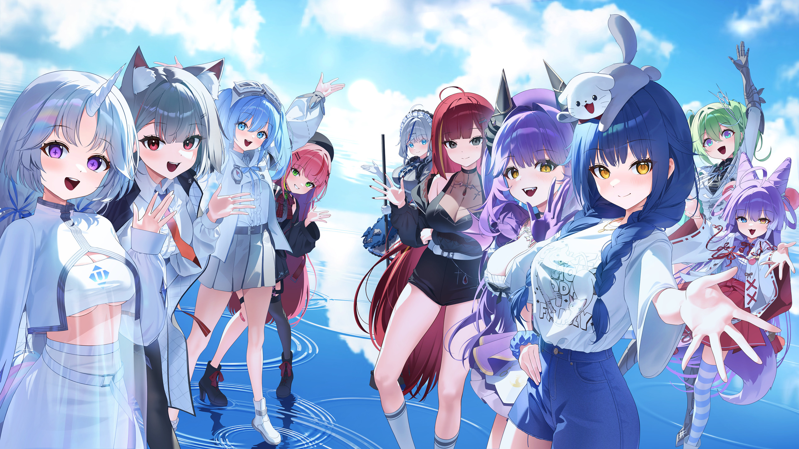 Stellive Vtuber Group Water Reflection 4k Wallpaper | PixieWall