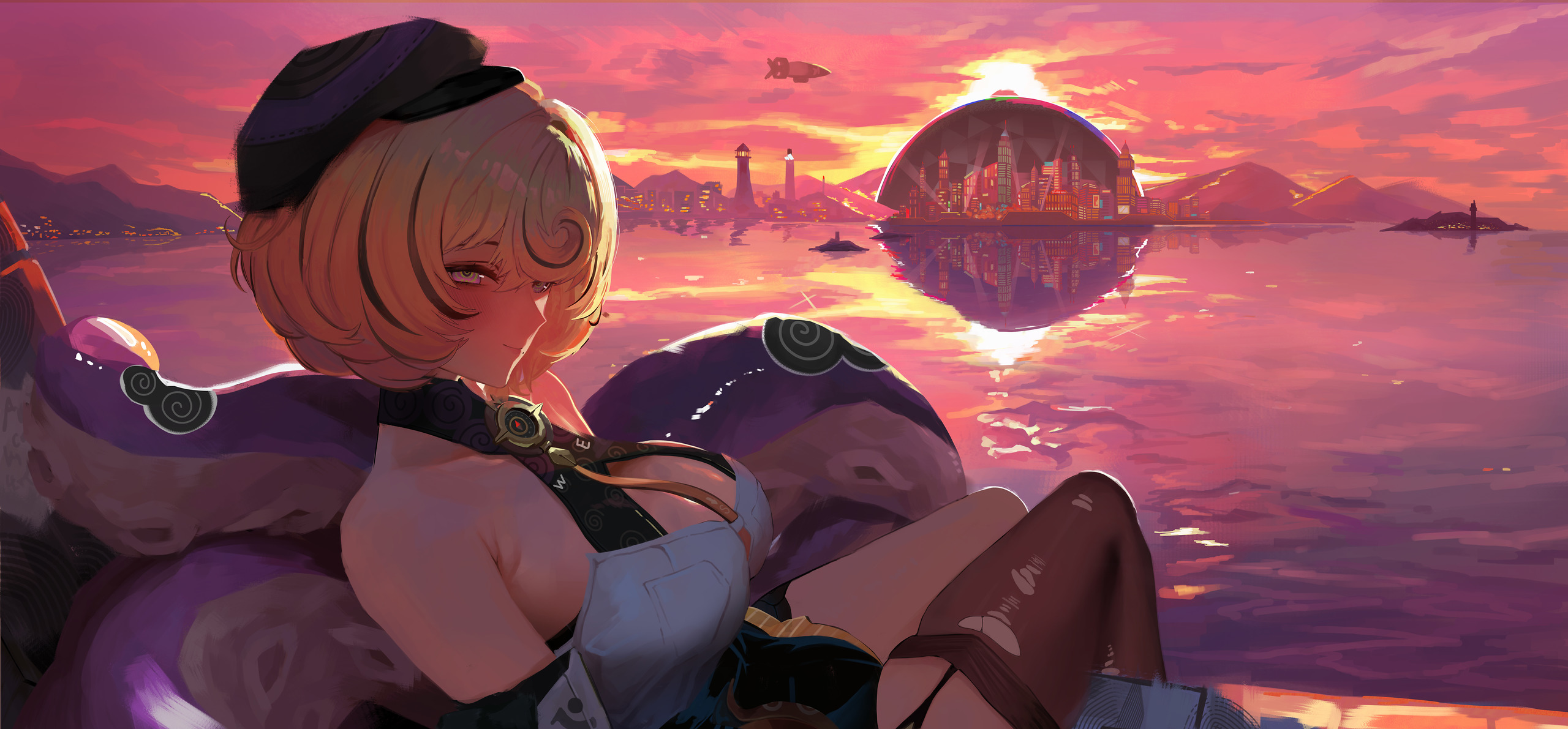Yidhari Murphy Zzz Sunset Ocean 10k Ultrawide Wallpaper | PixieWall